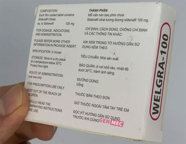 Thuốc chống rối loạn cương dương Welgra 100mg